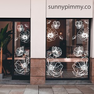 Flower Decals for Shop Display Window, Window Decoration, Outdoor ...