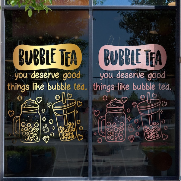 Bubble Tea Window Decals - Etsy Canada