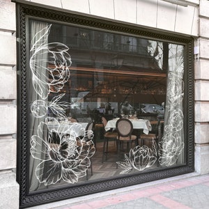 Peony Flower Decal for Shop Window Showcase Large Flower - Etsy