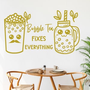 Cute Bubble Tea Quote Window and Wall Vinyl Decal for Store - Etsy