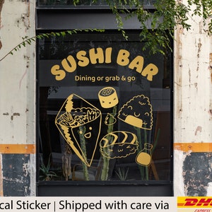 Sushi Restaurant & Bar Vinyl Decal - Perfect Window and Wall Decor for ...