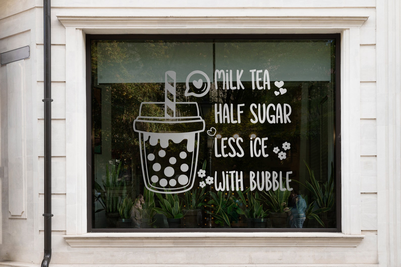 Bubble Tea Decal for Window and Wall Decor, Bubble Milk Tea Sticker ...