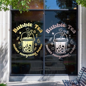 Bubble Tea Decal for Shop Window Decoration and Business - Etsy