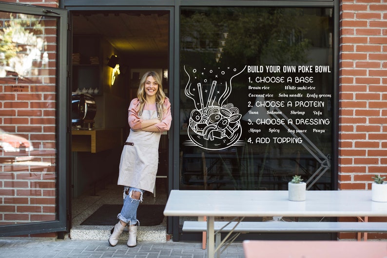 Personalised Poke Bowl Wall and Window Decal Vinyl Sticker for - Etsy