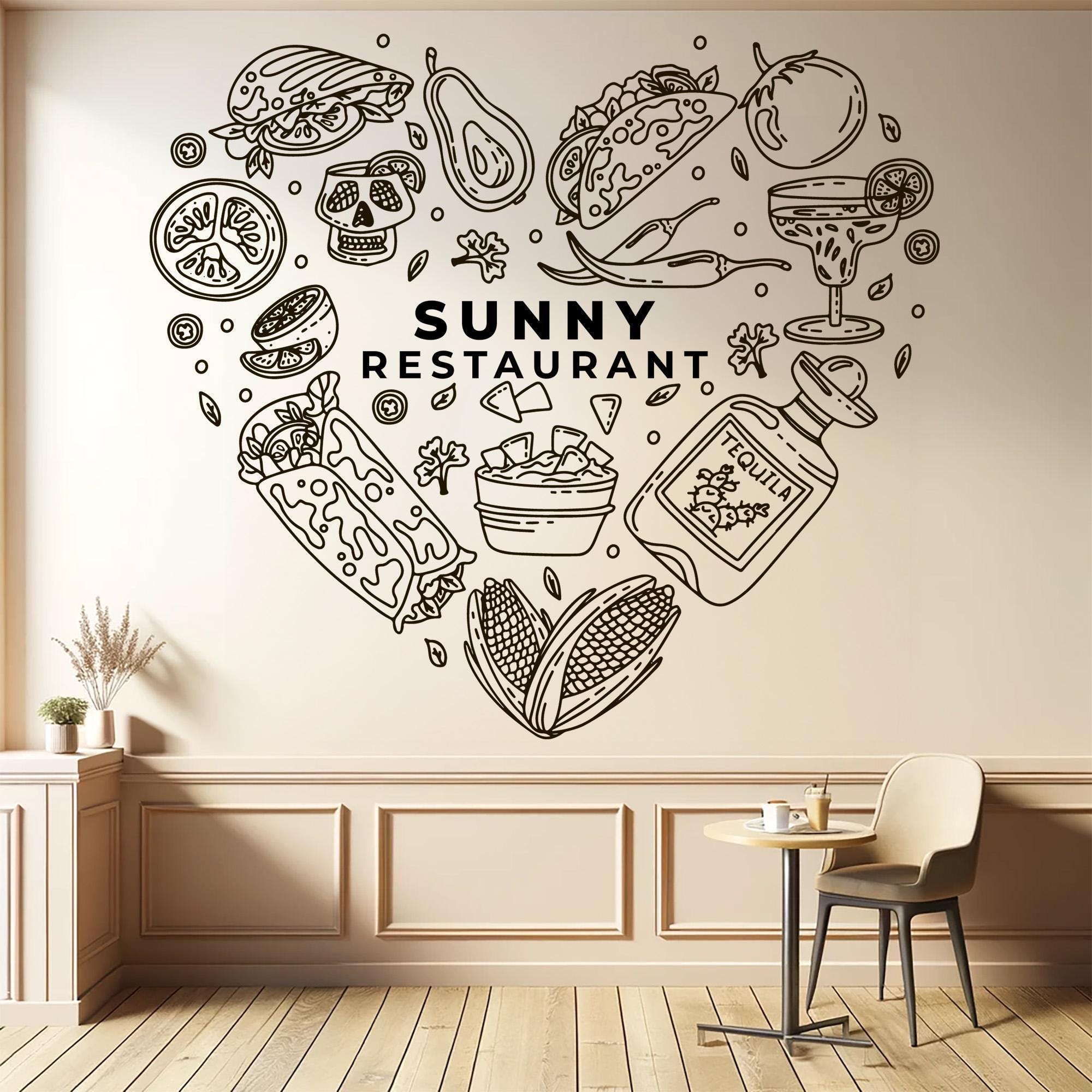 Mexican Food Vinyl Decal Stickers – Perfect for Restaurants Display ...