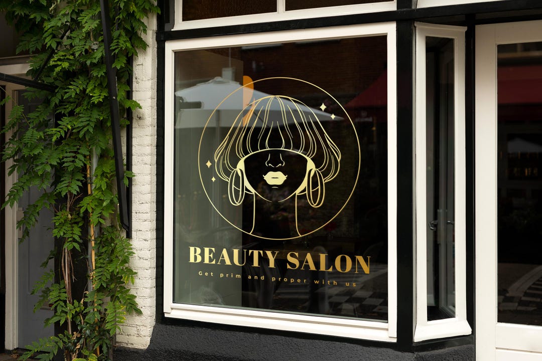 Unique Business Logo Beauty Salon Decal for Front Store and Glass ...