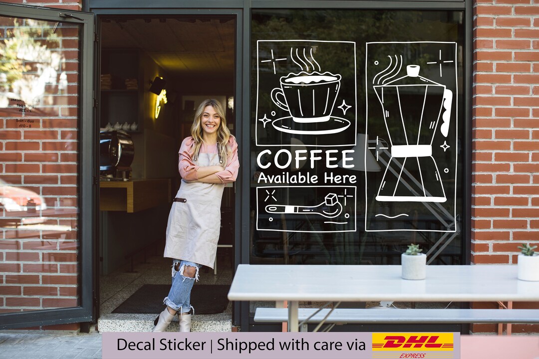 Minimalise Coffee Decals Restaurant Decor, Beautiful Coffee Line Art ...