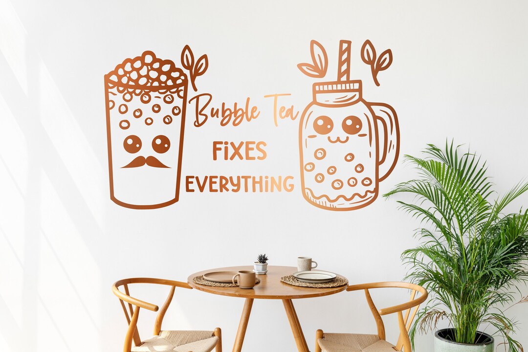 Cute Bubble Tea Quote Window and Wall Vinyl Decal for Store - Etsy