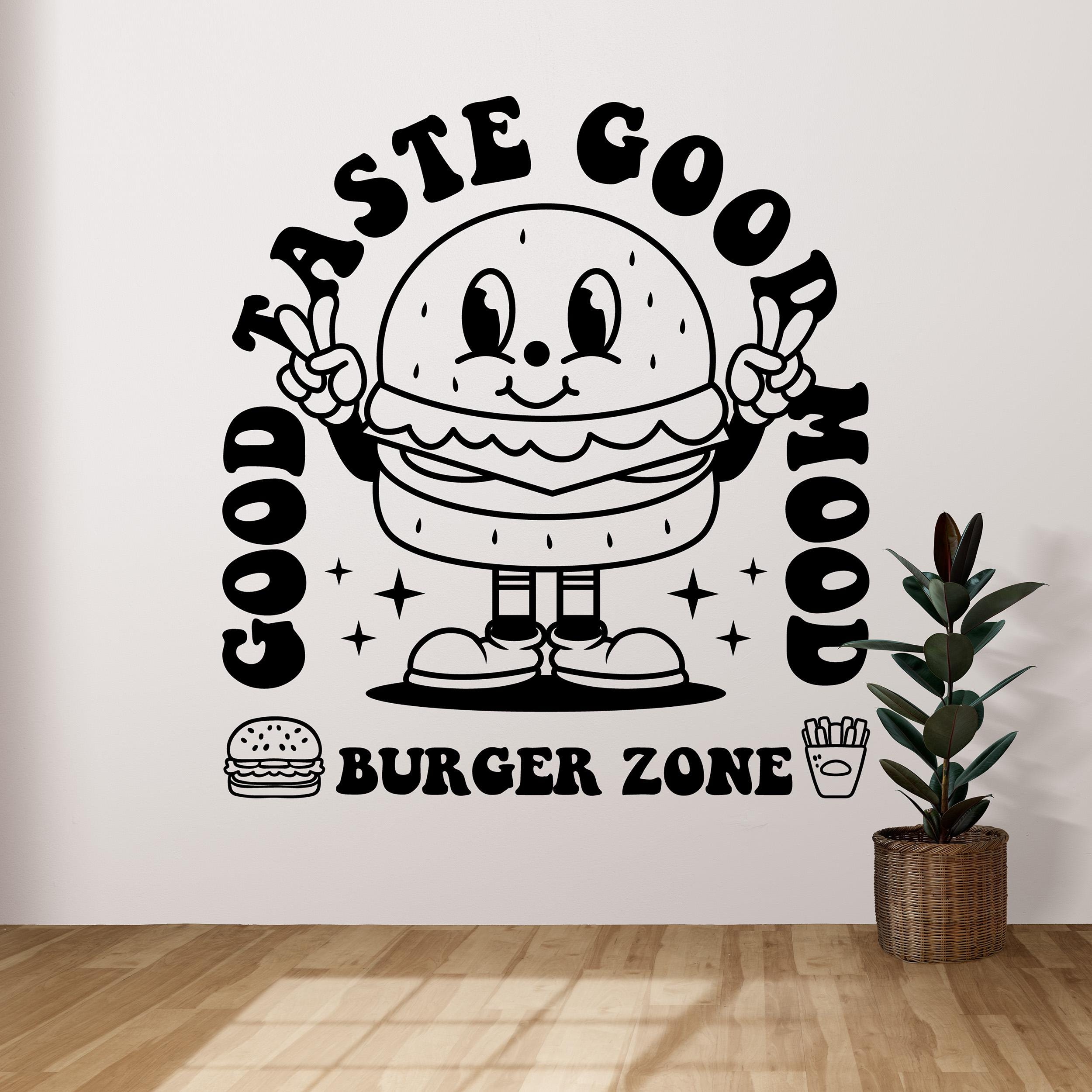 Large Macot Burger Wall Decal Sticker Perfect for Cafe and Eateries ...
