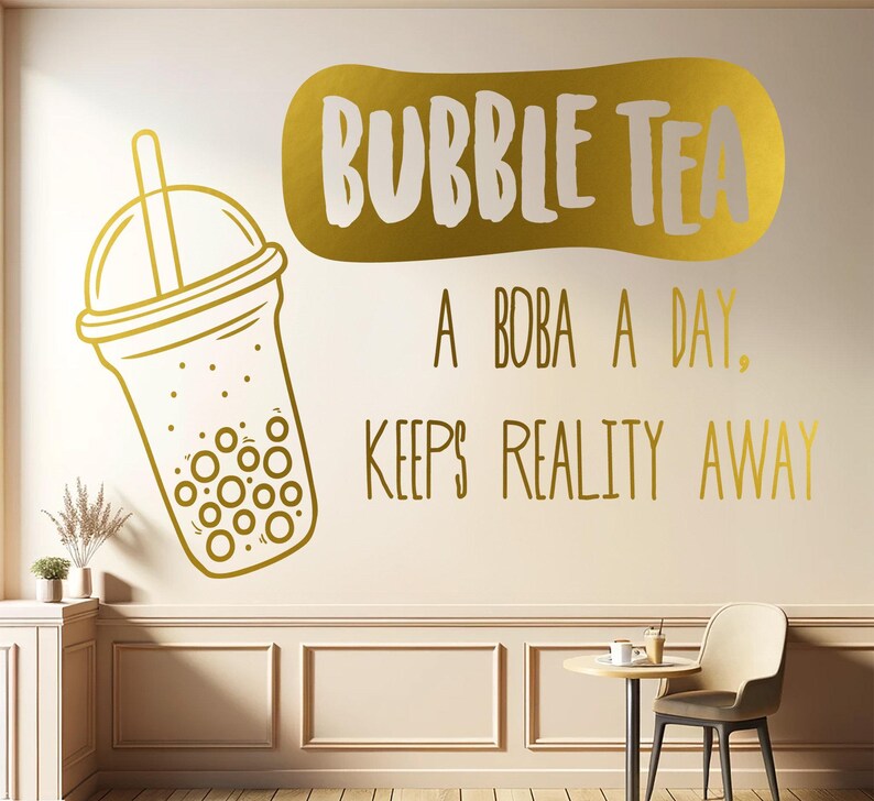 Minimalise Design Bubble Tea Window Decal – Small & Affordable Boba ...