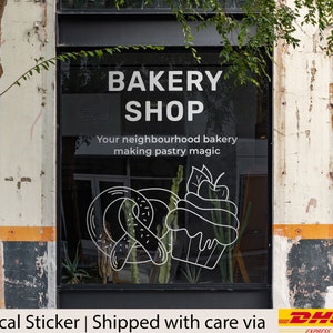 Eye-catching Elegance Realistic Hand Drawing Design Bakery Window and ...