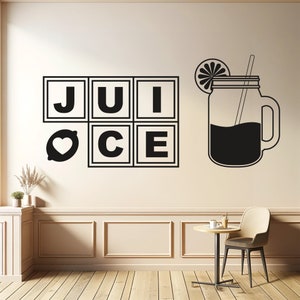Fresh Juice Bar Decal for Window and Wall Shop Decor, Smoothies Fruit ...