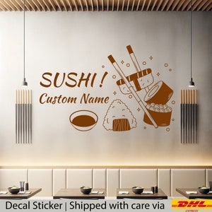 Sushi Restaurant & Bar Vinyl Decal - Perfect Window and Wall Decor for ...