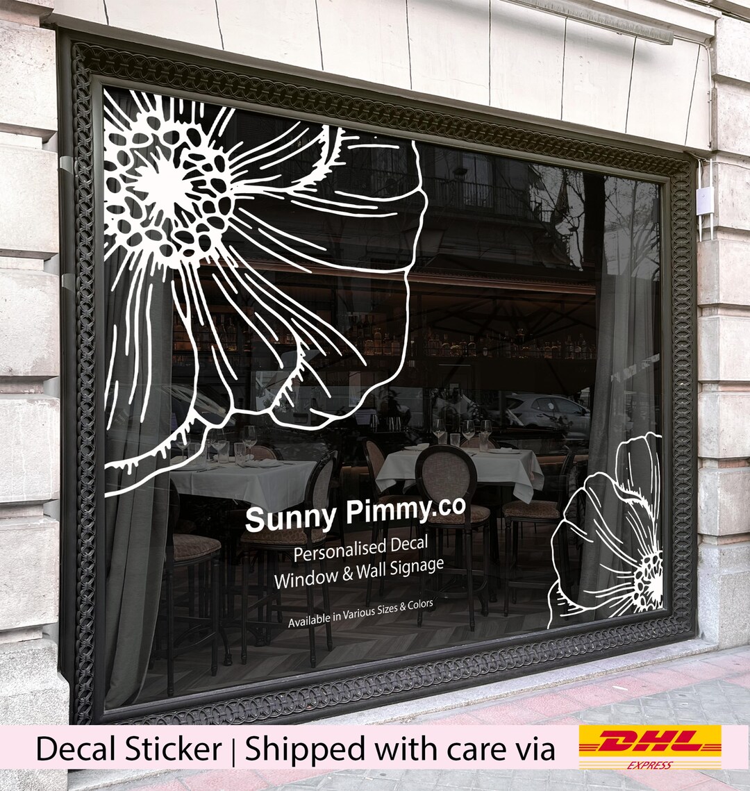 A Whole Set of Poppy Flower Corner Outlines With Custom Text Business ...