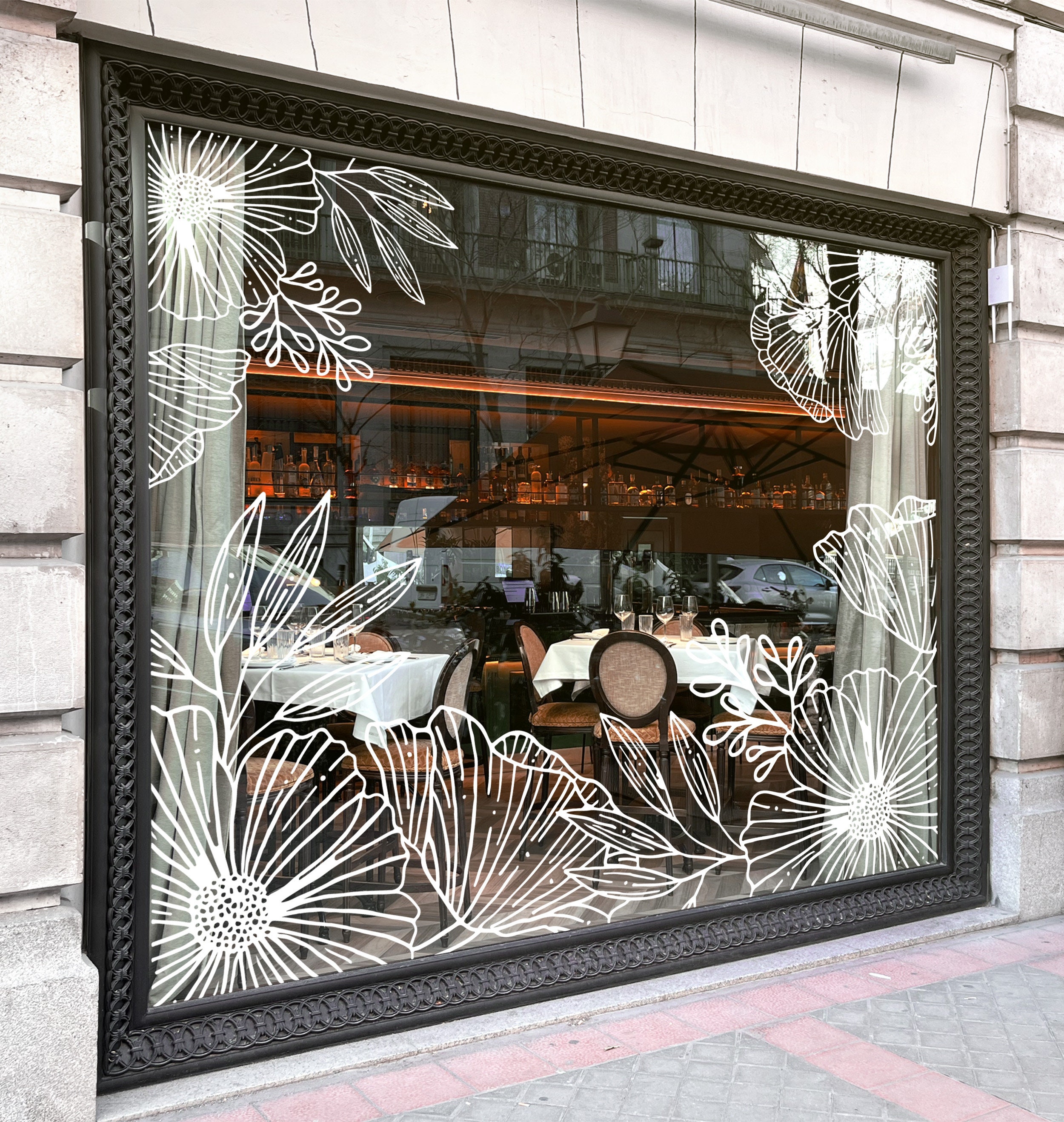 Flower Outline Decals Flower Decal for Shop Window Display - Etsy Australia