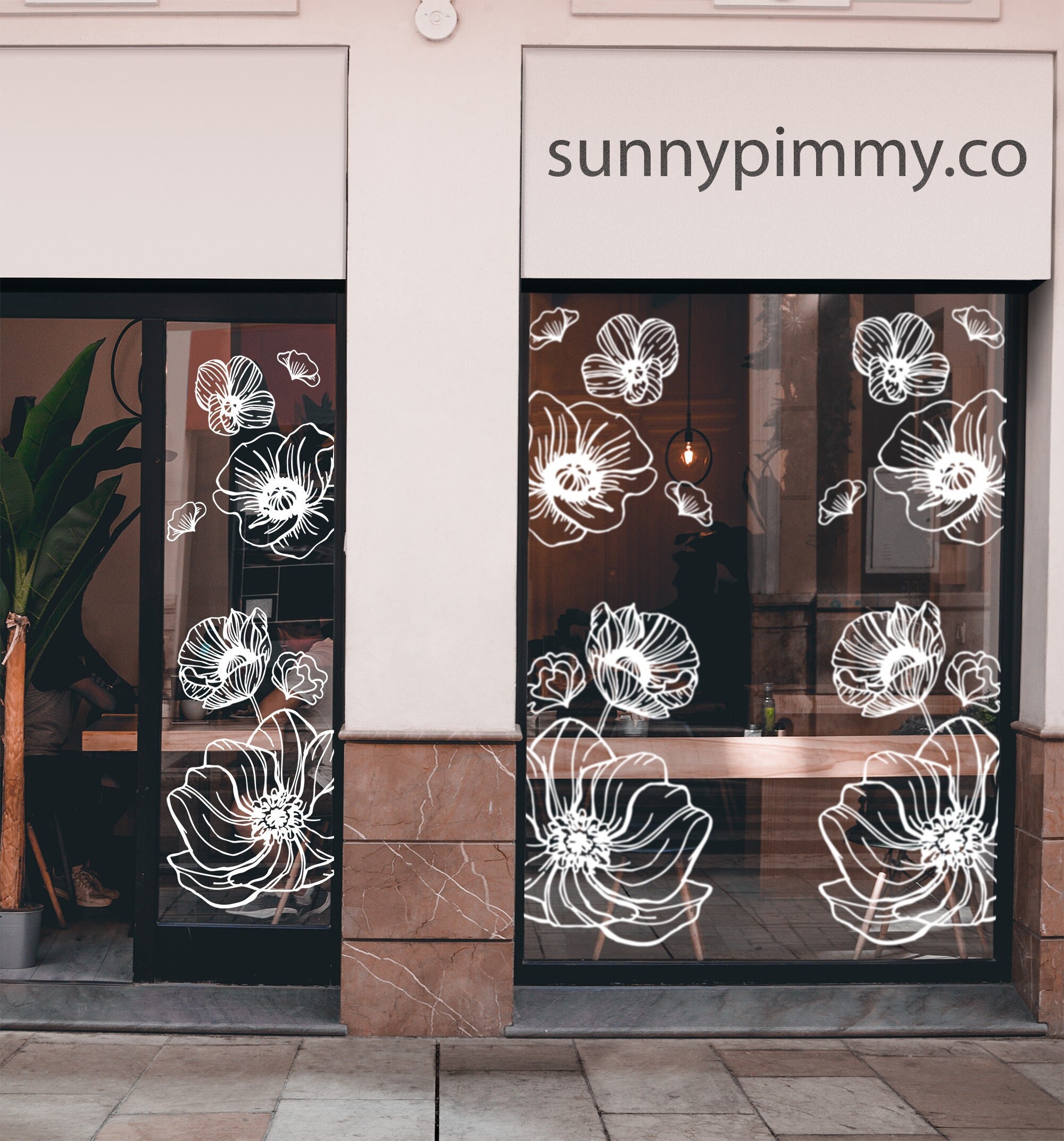Flower Decals for Shop Display Window Window Decoration - Etsy