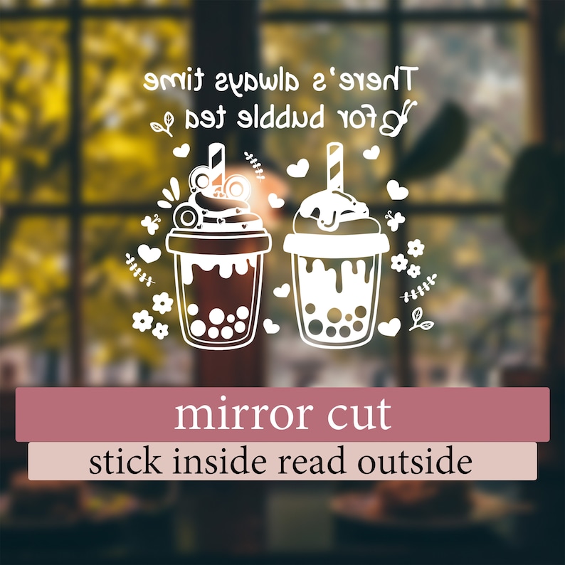 Bubble Tea Decal for Window and Wall Cafe Window Decal Front - Etsy