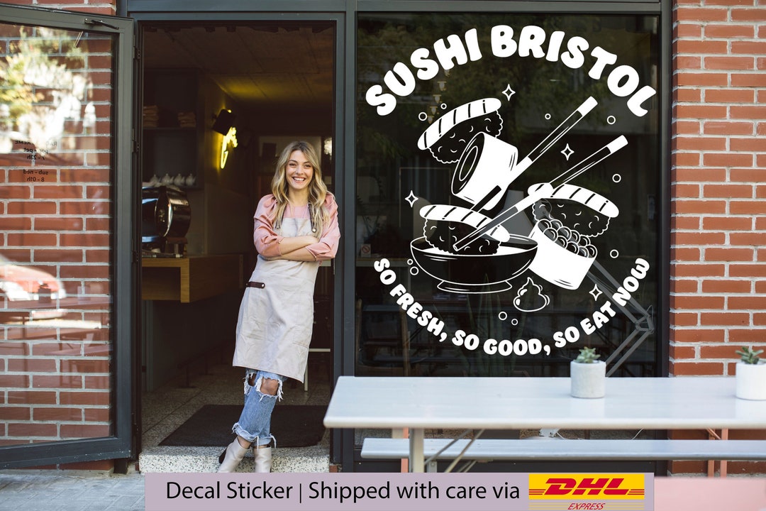 Sushi Restaurant & Bristol Vinyl Decal Perfect Window and Wall Decor ...