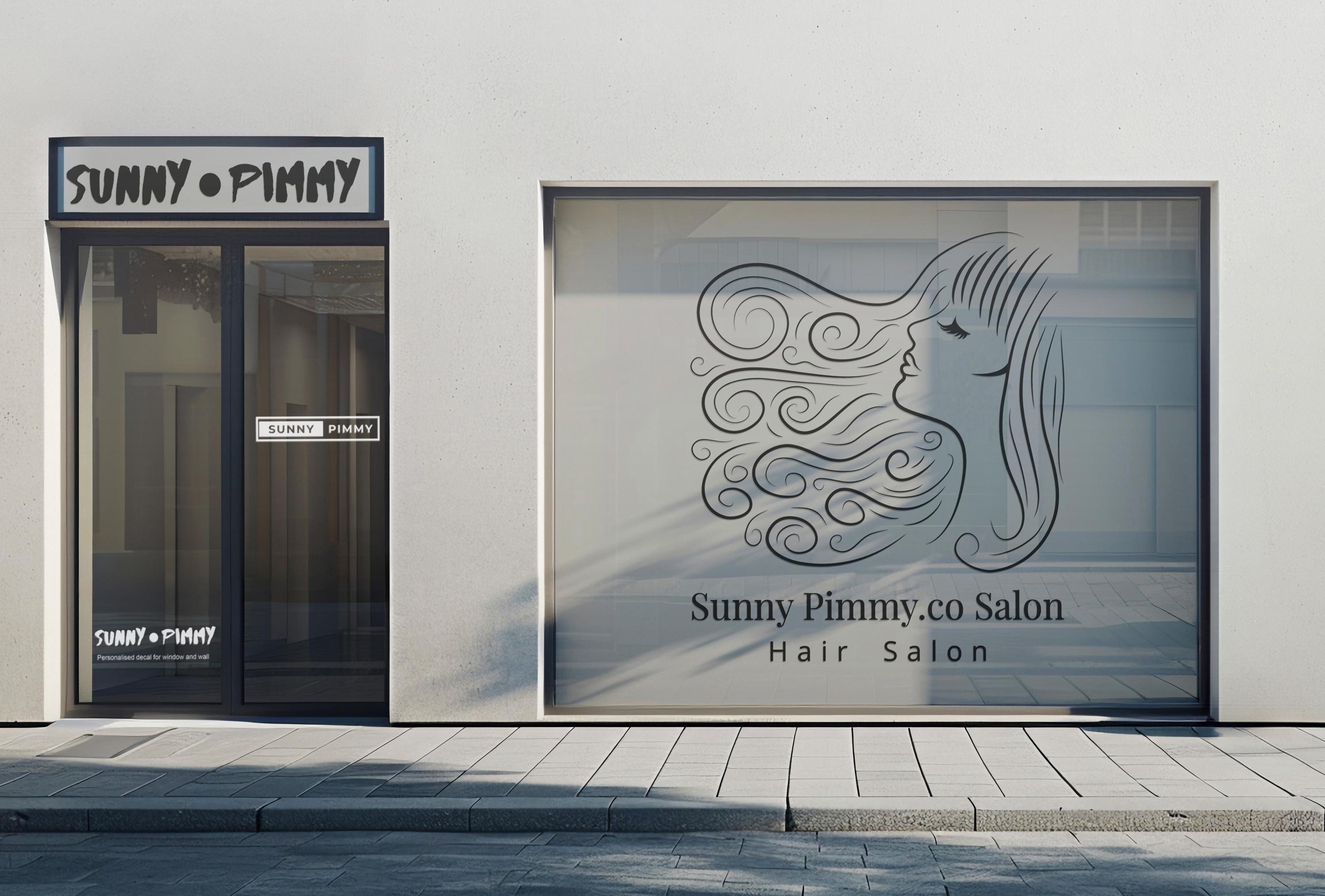 Women Beauty Hair Salon Decals, Personalized Business Name Window ...