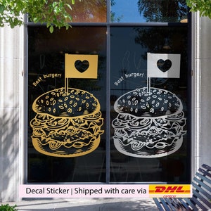 Best Burger Wall Decal Sticker - Premium Vinyl Decal Perfect for ...