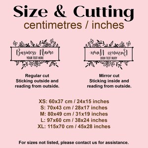 Modern Floral Border Business Decal Custom Name & Text Vinyl Sticker ...