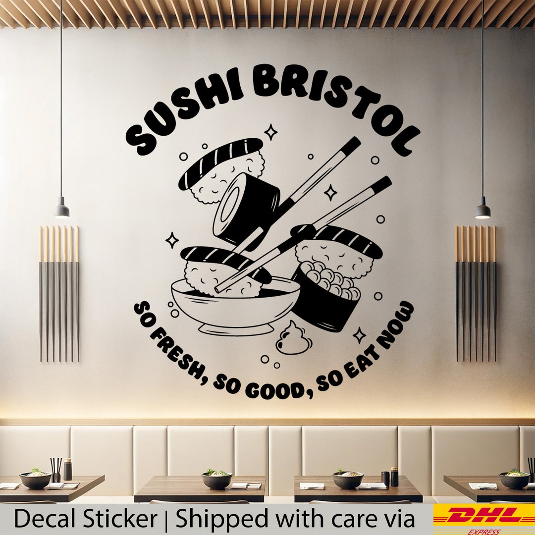 Sushi Restaurant & Bristol Vinyl Decal - Perfect Window and Wall Decor ...