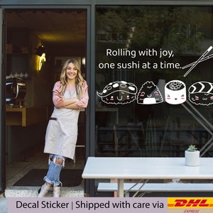 Large Sushi-themed Mascot Decal - for Commercial Window & Wall Display ...