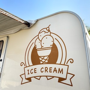 Sweet Ice-cream Logo Vinyl Outdoor Decal Design for Cafe Window and ...