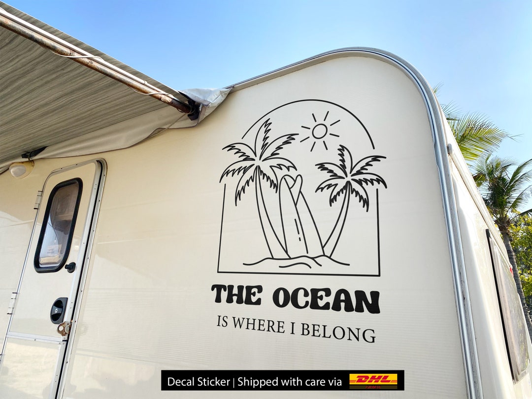 Beach-themed Vinyl Decal Sticker - 'the Ocean is Where I Belong' for ...