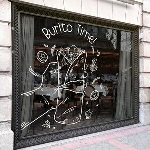 Mexican Burrito Food Vinyl Decal Stickers Perfect for Restaurants ...