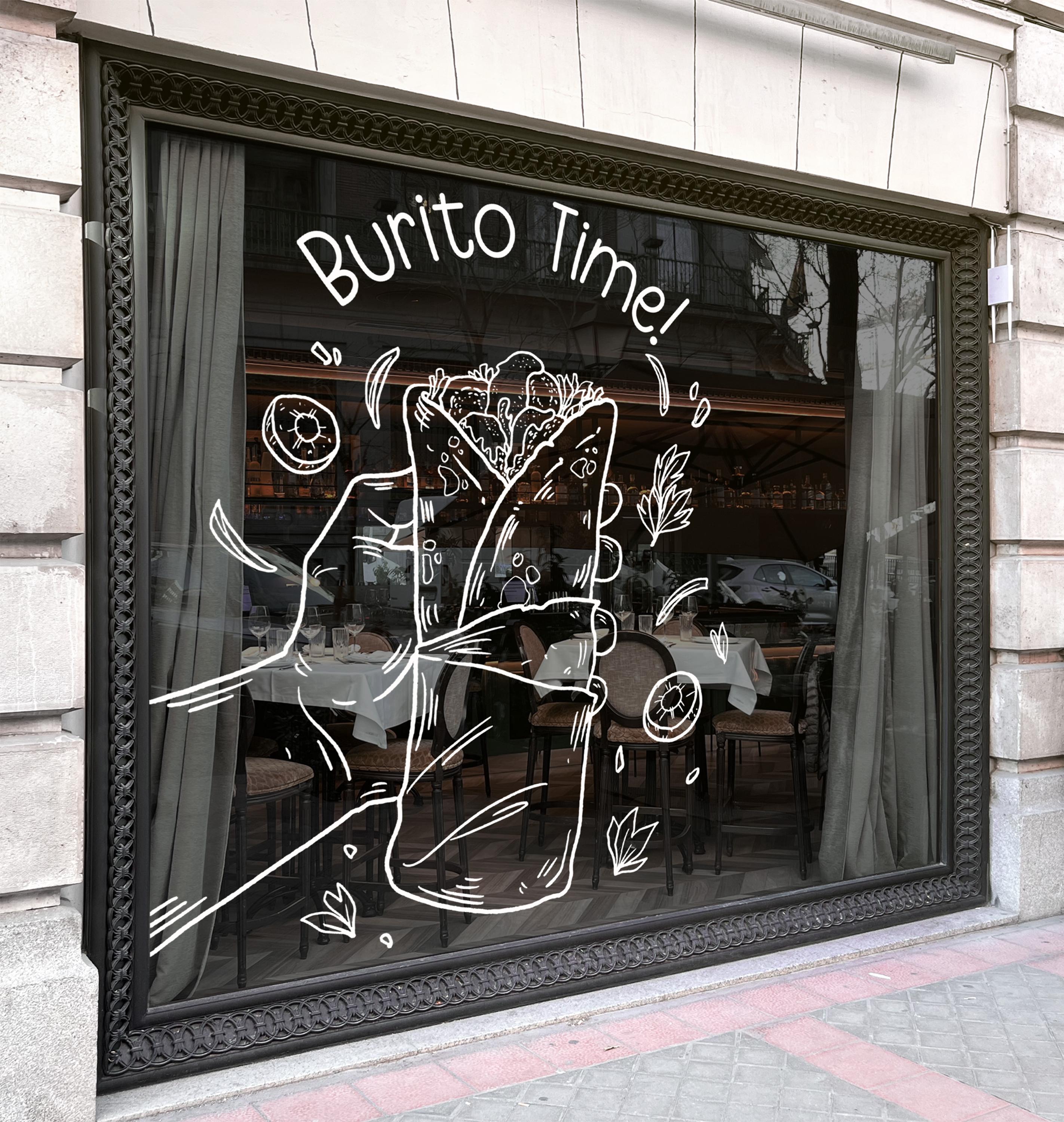 Mexican Burrito Food Vinyl Decal Stickers Perfect for Restaurants ...