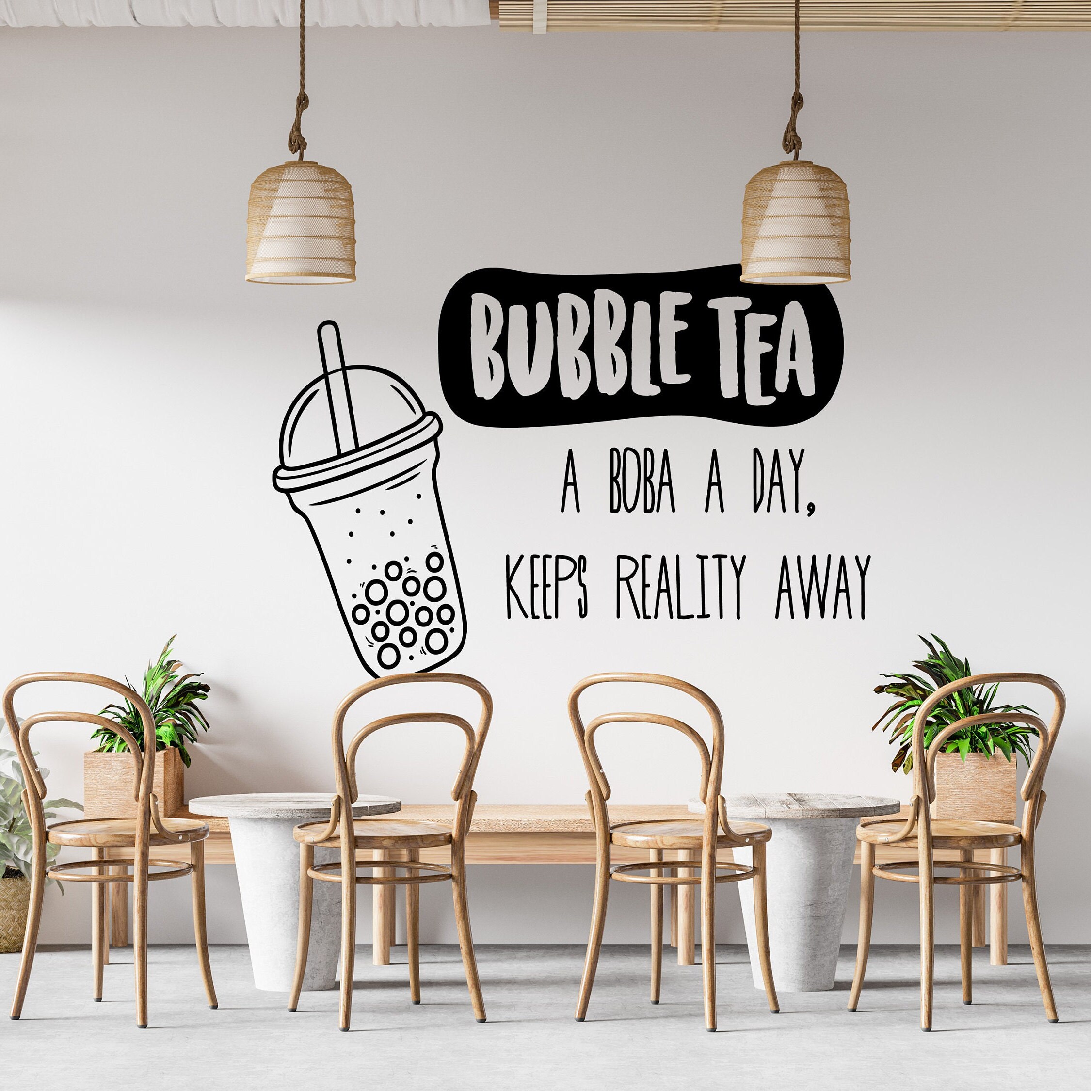 Large Bubble Tea Decals Shop Interior Decoration Commercial - Etsy UK