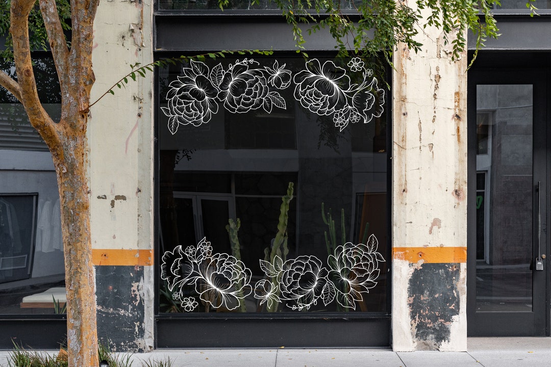 Large Buttercup Flower Decals for Wall and Window Decor, Flower Outline ...