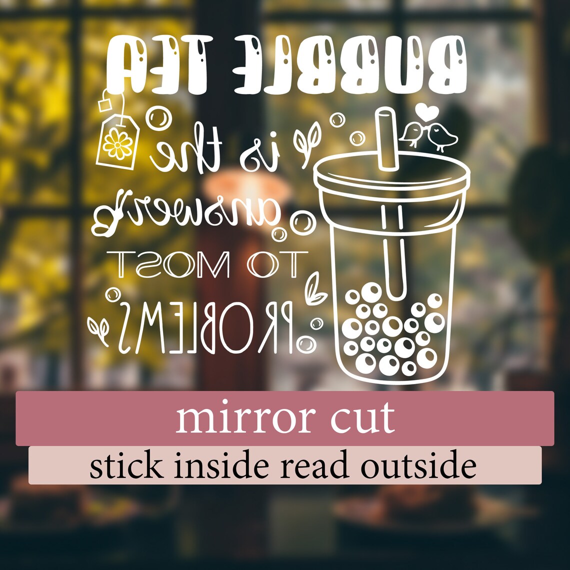 Front Shop Bubble Tea Decal Shop Window Decor Boba Tea - Etsy