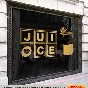 Fresh Juice Bar Decal for Window and Wall Shop Decor, Smoothies Fruit ...