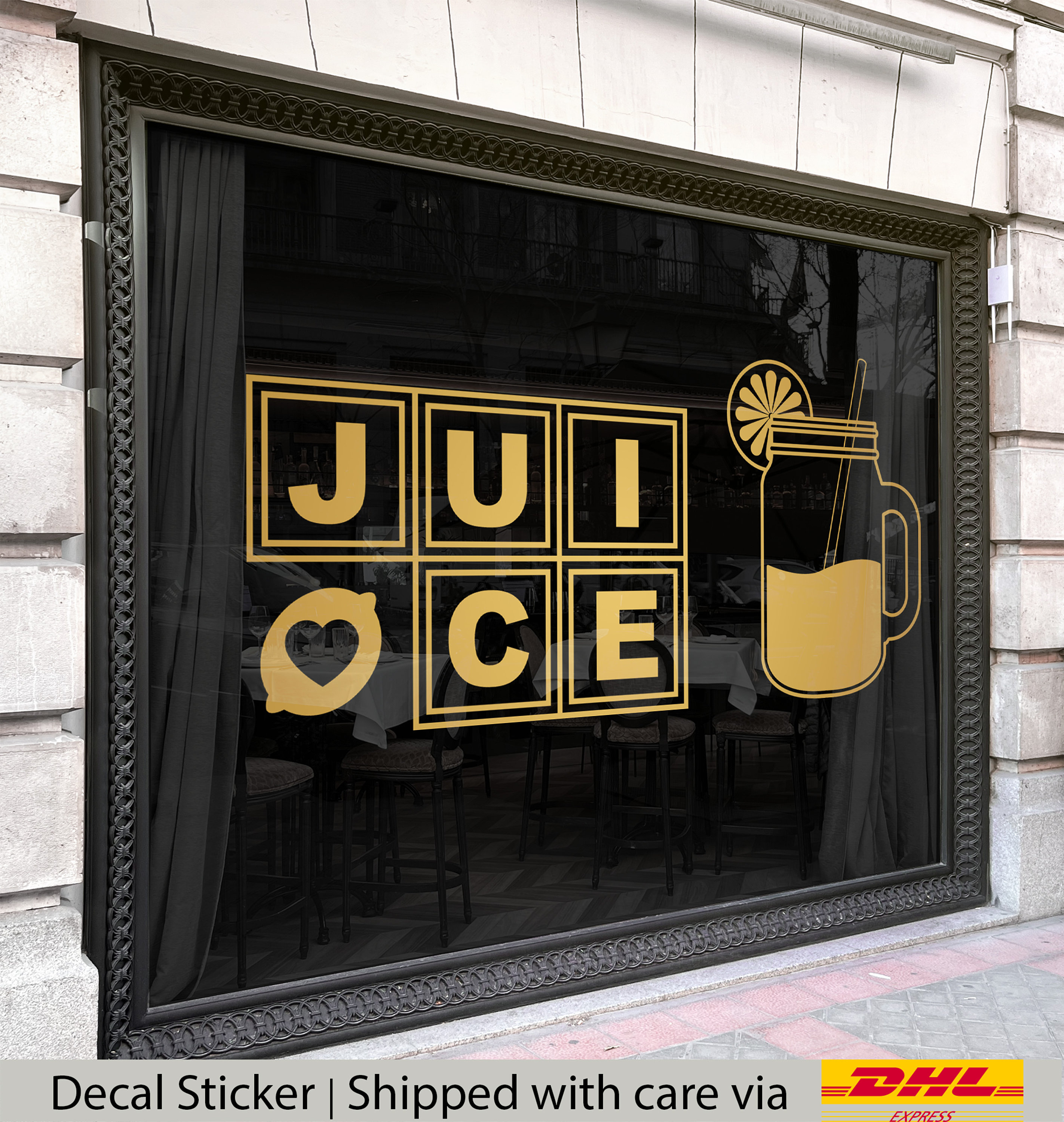 Fresh Juice Bar Decal for Window and Wall Shop Decor, Smoothies Fruit ...