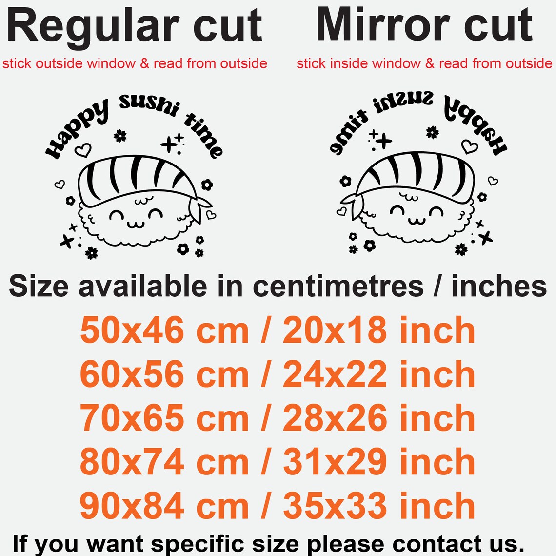 Custom Sushi Restaurant Window & Wall Vinyl Decals, Eye-catching Sushi ...
