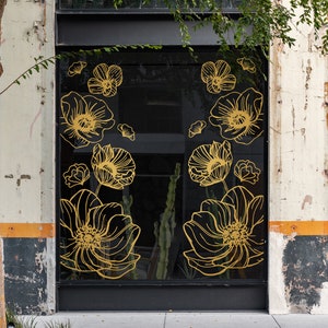 Flower Decals for Shop Display Window, Window Decoration, Outdoor ...