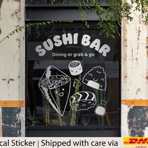 Sushi Restaurant & Bar Vinyl Decal - Perfect Window and Wall Decor for ...