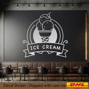 Sweet Ice-cream Logo Vinyl Outdoor Decal Design for Cafe Window and ...