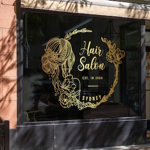 Hair Beauty Salon Business Logo Decal Signage for Front Store and Glass ...