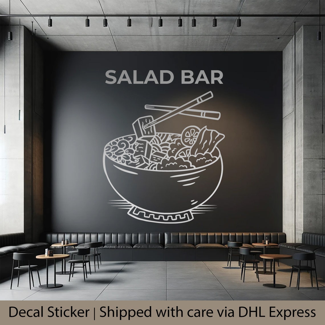 Poke Decal for Restaurant and Frontstore Display on Window and Wall ...
