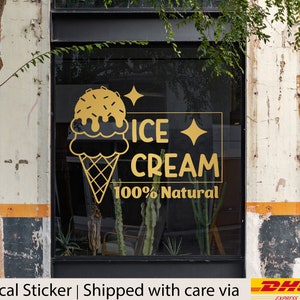 Ice-cream Corn Logo Vinyl Outdoor Decal Design for Cafe Window and Wall ...