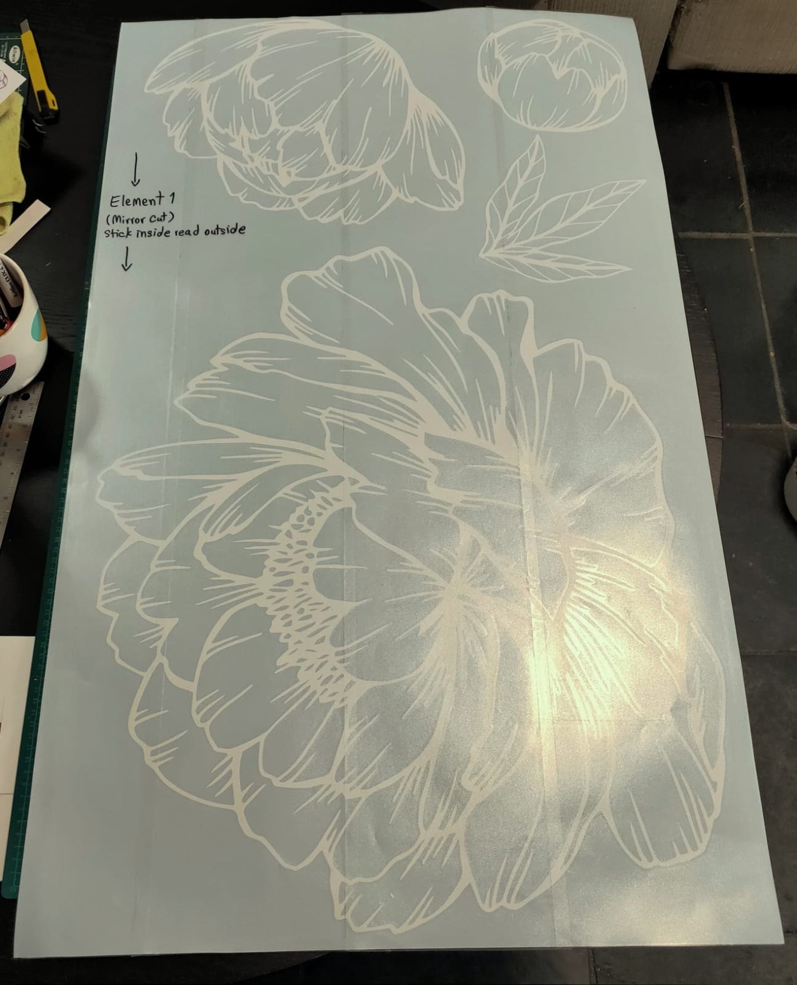 Peony Flower Decal for Shop Window Showcase Large Flower - Etsy