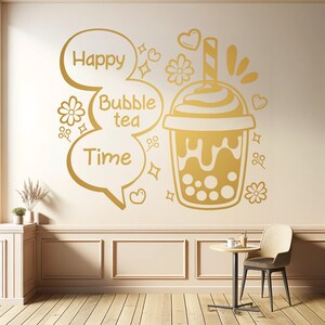 Bubble Tea Decal for Shop Window, Display Showcase Bubble Tea, Custom ...