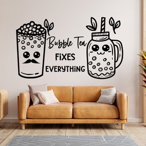 Cute Bubble Tea Quote Window and Wall Vinyl Decal for Store - Etsy