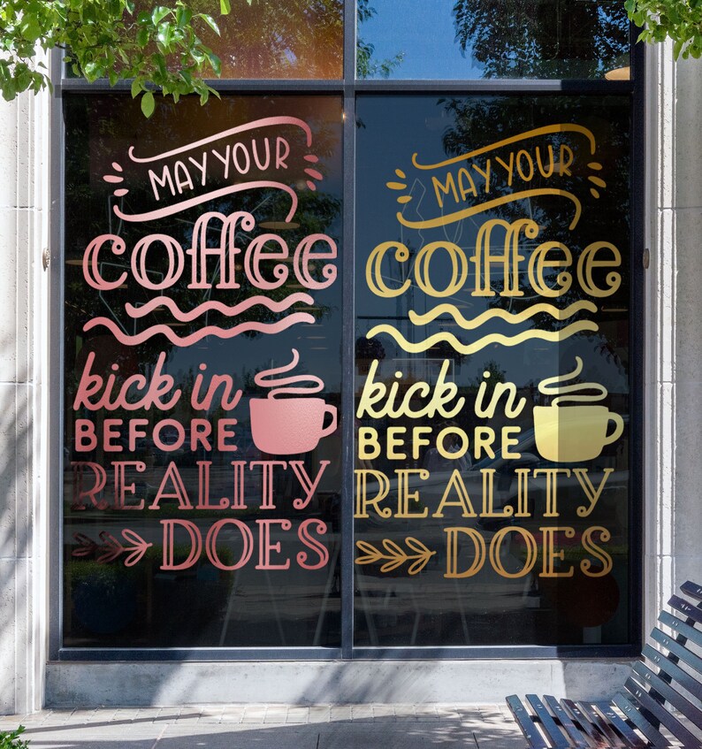 Large Coffee Quote Decals Restaurant Decor Beautiful Coffee - Etsy