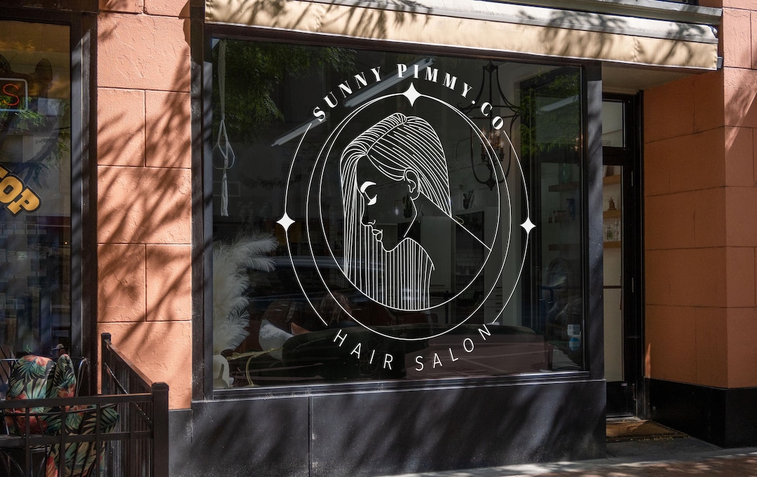 Women Beauty Hair Salon Decals, Personalized Business Logo Window ...