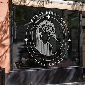 Women Beauty Hair Salon Decals, Personalized Business Logo Window ...