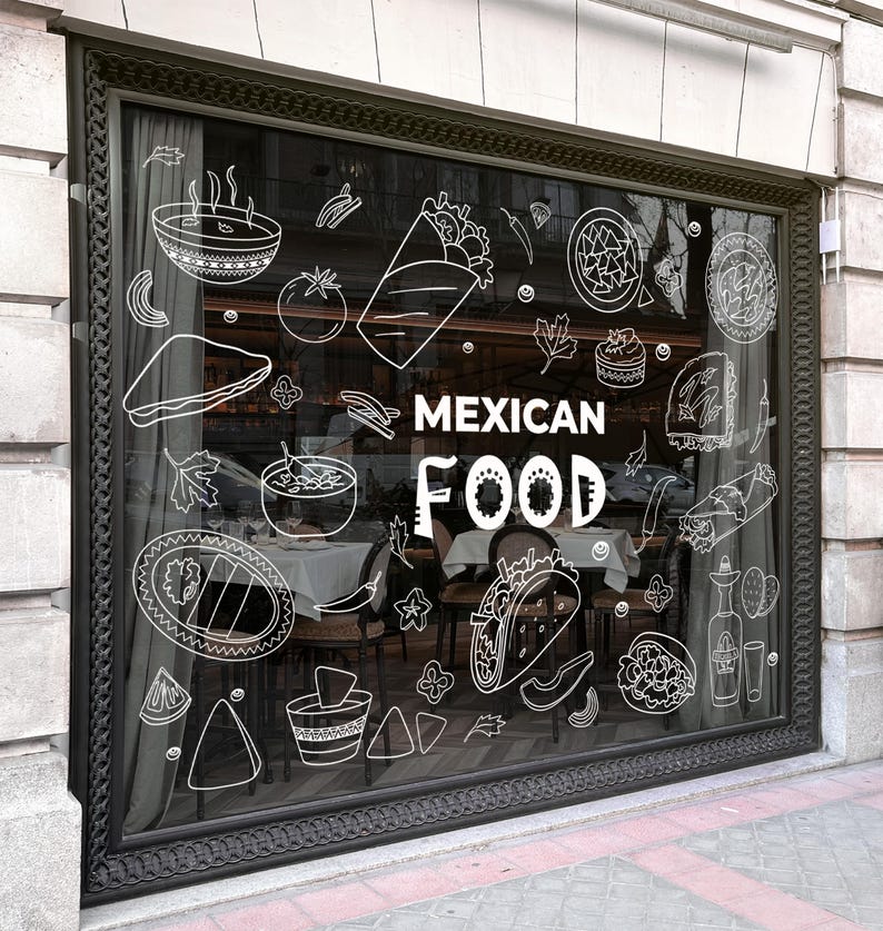Mexican Food Vinyl Decal Stickers – Perfect for Restaurants Display ...
